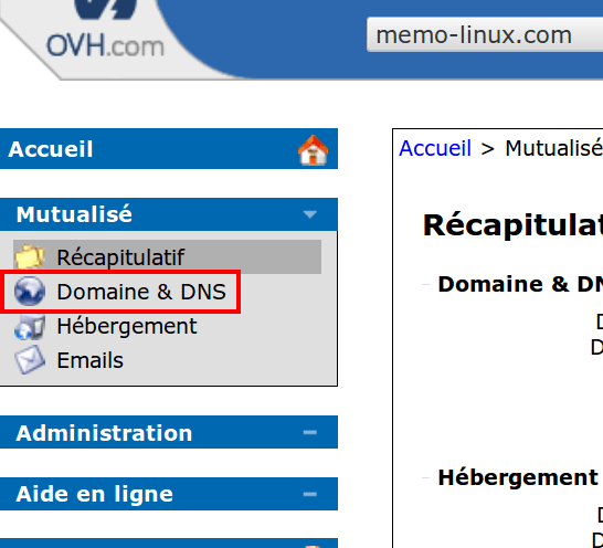 Associer une IP serveur à une entree DNS personnalisée OVH – memo-linux.com