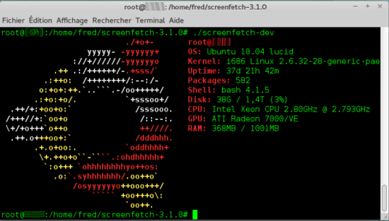screenfetch: affiche les informations de votre Linux dans un terminal ...