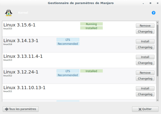 installer le kernel Linux via le gestionnaire de paramètres sous Manjaro – memo-linux.com