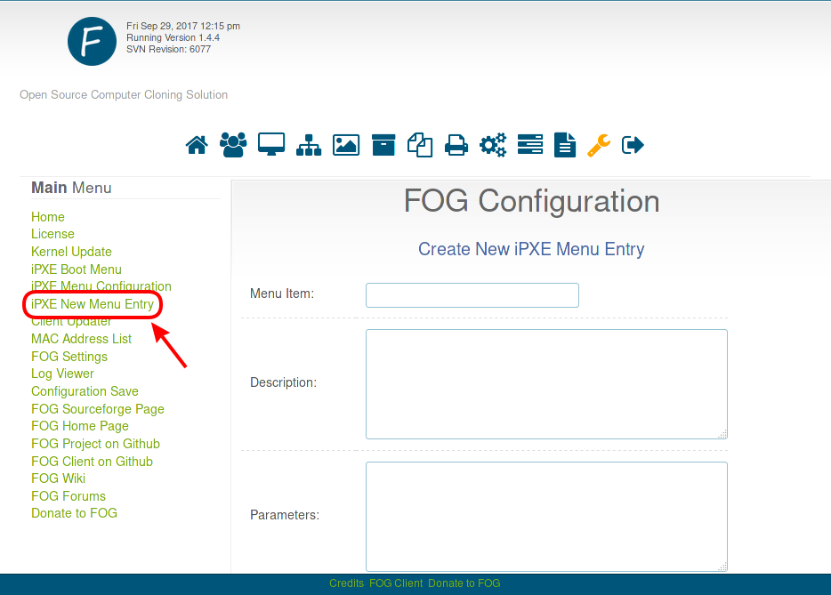 FOG : Ajouter une entrée dans le menu iPXE Boot – memo-linux.com
