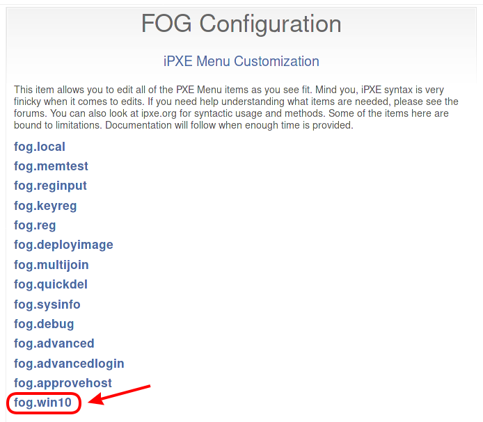 FOG : Ajouter une entrée dans le menu iPXE Boot – memo-linux.com
