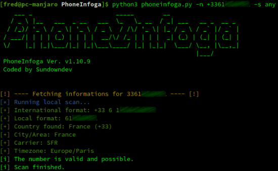 PhoneInfoga : outil pour collecter des informations sur les numéros de ...