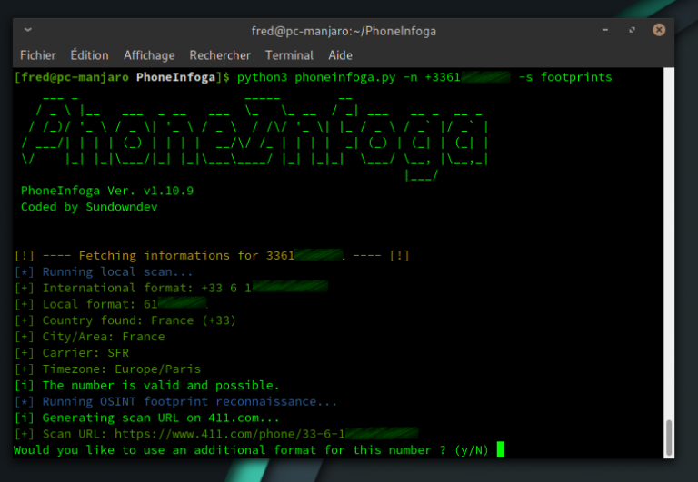PhoneInfoga : outil pour collecter des informations sur les numéros de téléphone – memo-linux.com