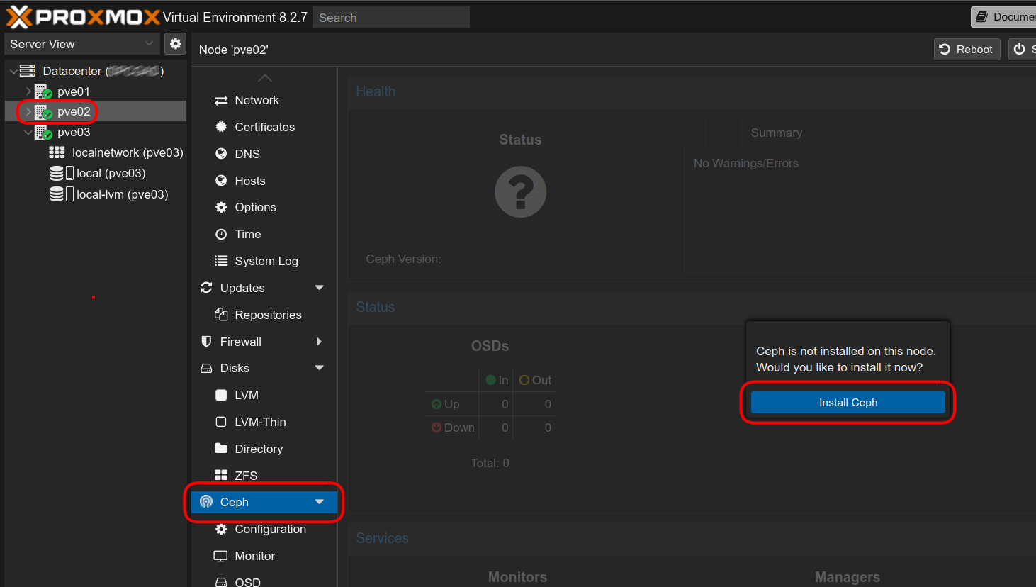 Proxmox 8 Cluster Ha Ceph Memo